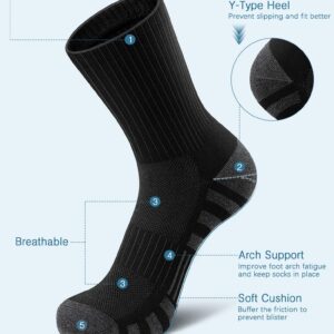 Airacker Athletic Socks Sport Running Calf Socks Performance Cushioned Breathable Crew Socks for Men Women(6 Pairs)