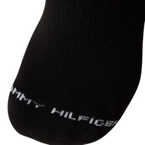 Tommy Hilfiger Mens Athletic Socks Cushion Quarter Cut Ankle Socks (12 Pack), Size 7-12, Black Flag