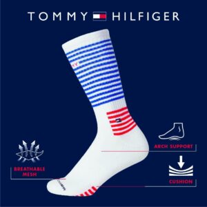 Tommy Hilfiger Men's Athletic Socks - Cushioned Crew Socks (10 Pack), Size 7-12, Black