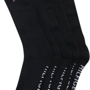 Tommy Hilfiger Men's Athletic Socks - Cushioned Crew Socks (10 Pack), Size 7-12, Black