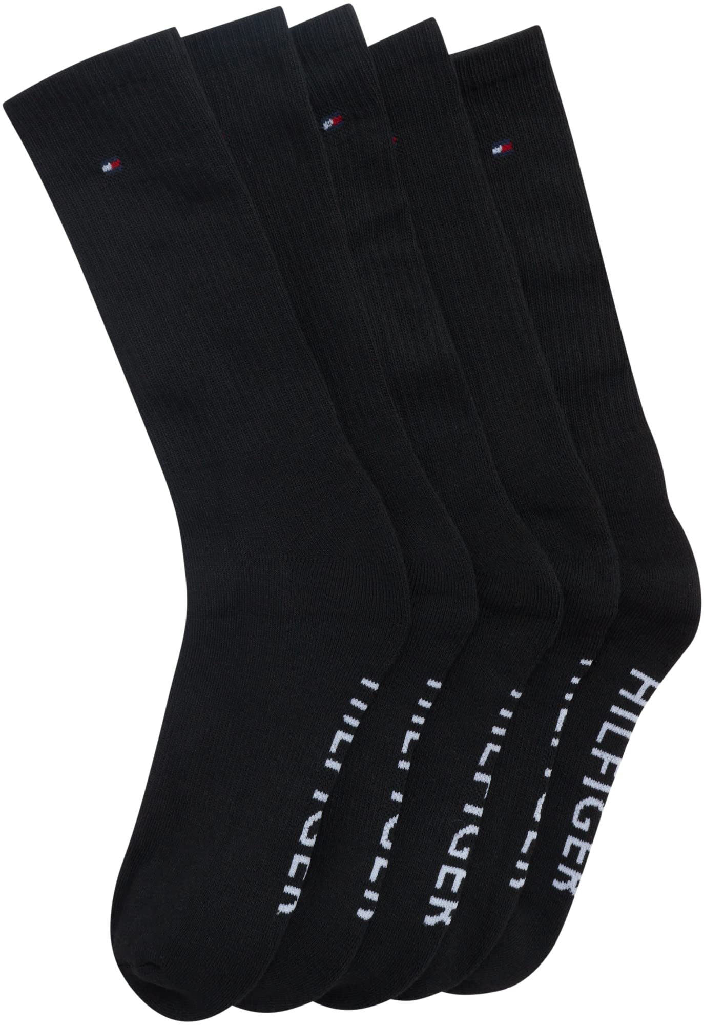 Tommy Hilfiger Men's Athletic Socks - Cushioned Crew Socks (10 Pack), Size 7-12, Black