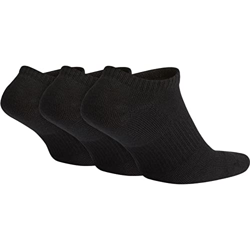 Nike Everyday Plus Cushion Training No-Show Socks 3-Pack(Black,Medium)