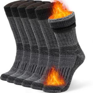 alvada warm thermal wool socks for winter moisture wicking and breathable cozy boot socks charcoal ml