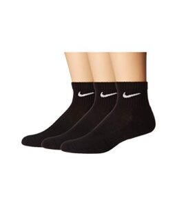 nike everyday cushion ankle socks 3-pair pack black/white lg (us men's shoe 8-12, women's shoe 10-13)