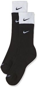 nike everyday black & white socks - size large