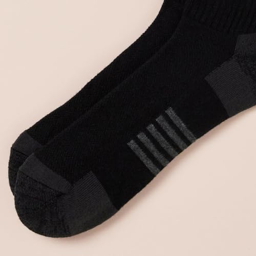 Amazon Essentials Men's Performance Cotton Cushioned Athletic Ankle Socks, 6 Pairs, Black, 6-12