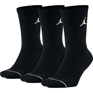 nike jordan jumpman dri-fit crew socks black 3 pair sx5545-013 xl