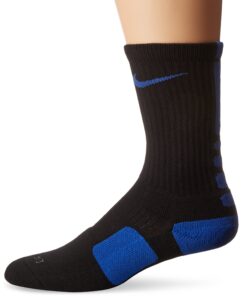 nike dri-fit elite crew basketball socks black/game royal size small