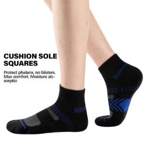 COOPLUS Mens Cushioned Ankle Socks, Cotton Athletic Performance Quarter Socks