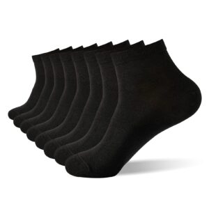 j-box 8 packs cotton socks for men black low cut breathable multipairs running for men ankle socks