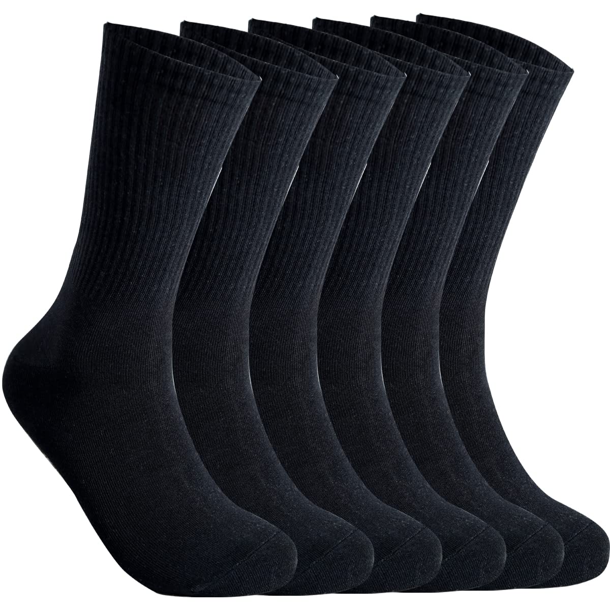 Smithking Men's Moisture wicking Socks Breathable Cotton Socks Soft Calf socks Women Socks 6 Pack