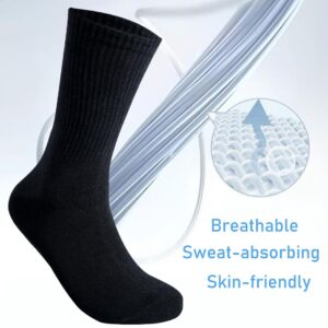 Smithking Men's Moisture wicking Socks Breathable Cotton Socks Soft Calf socks Women Socks 6 Pack