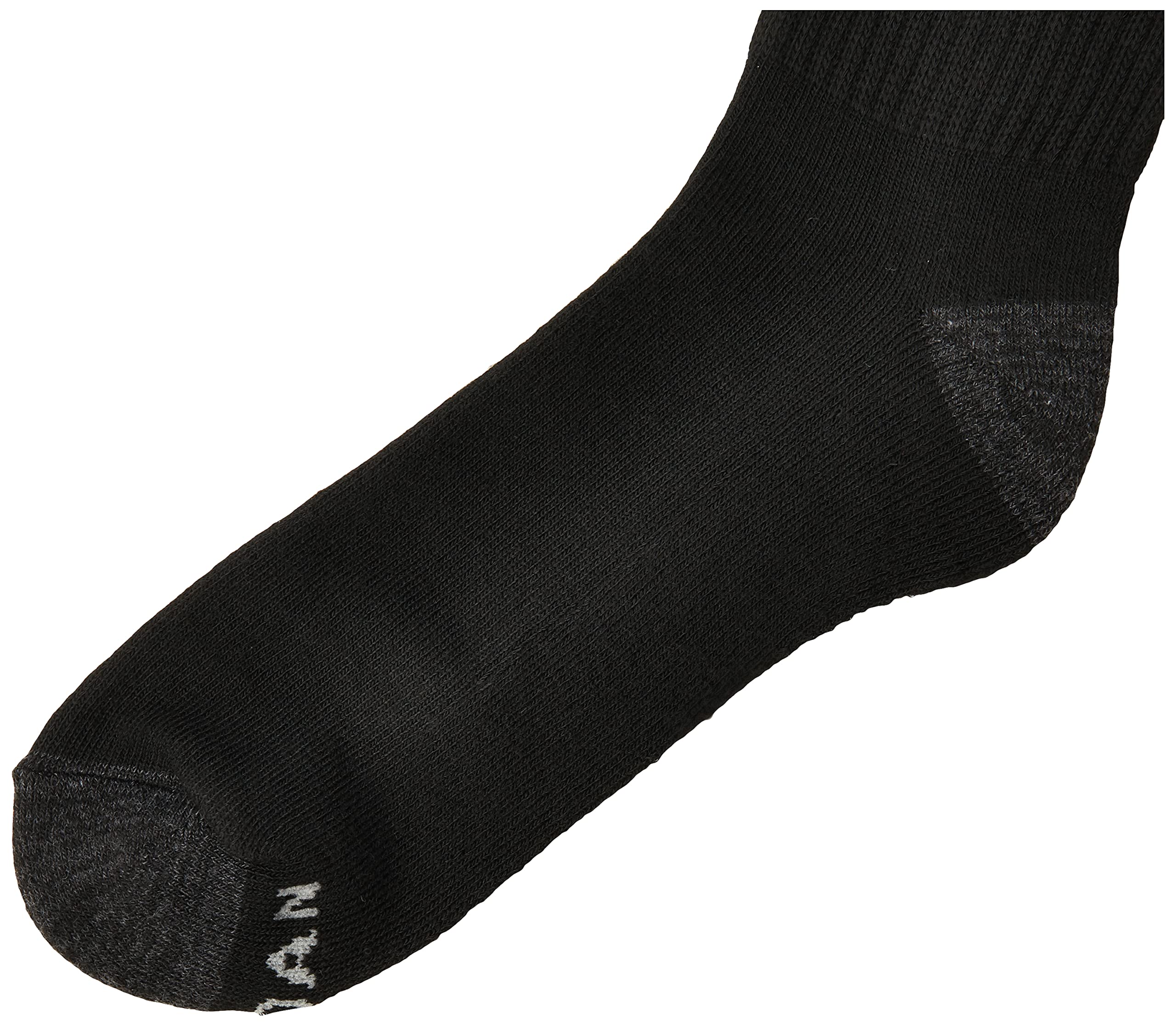 Gildan Men's Polyester Half Cushion Crew Socks, 12-Pairs, Black, Shoe Size: 6-12