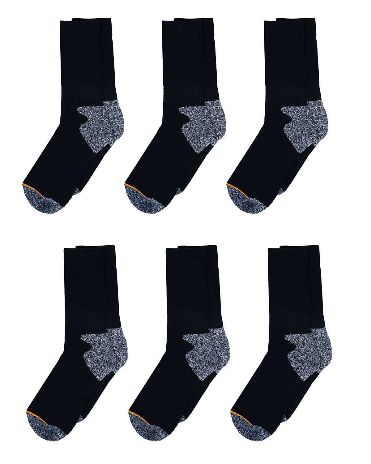 Foemo 6 Pairs of Performance Socks for Men - Versatile and Supportive, with Reinforced Heel and Toe (Black)