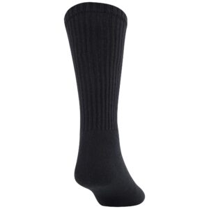 GOLDTOE Men's 656S Cotton Crew Athletic Socks, Multipairs, Black (6-Pairs), X-Large