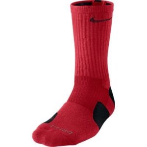 nike men's elite basketball crew socks, small - university red/black/black