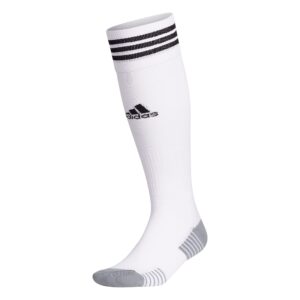 adidas copa zone cushion 4 soccer socks (1-pair) for men, women, boys and girls, white/black, medium