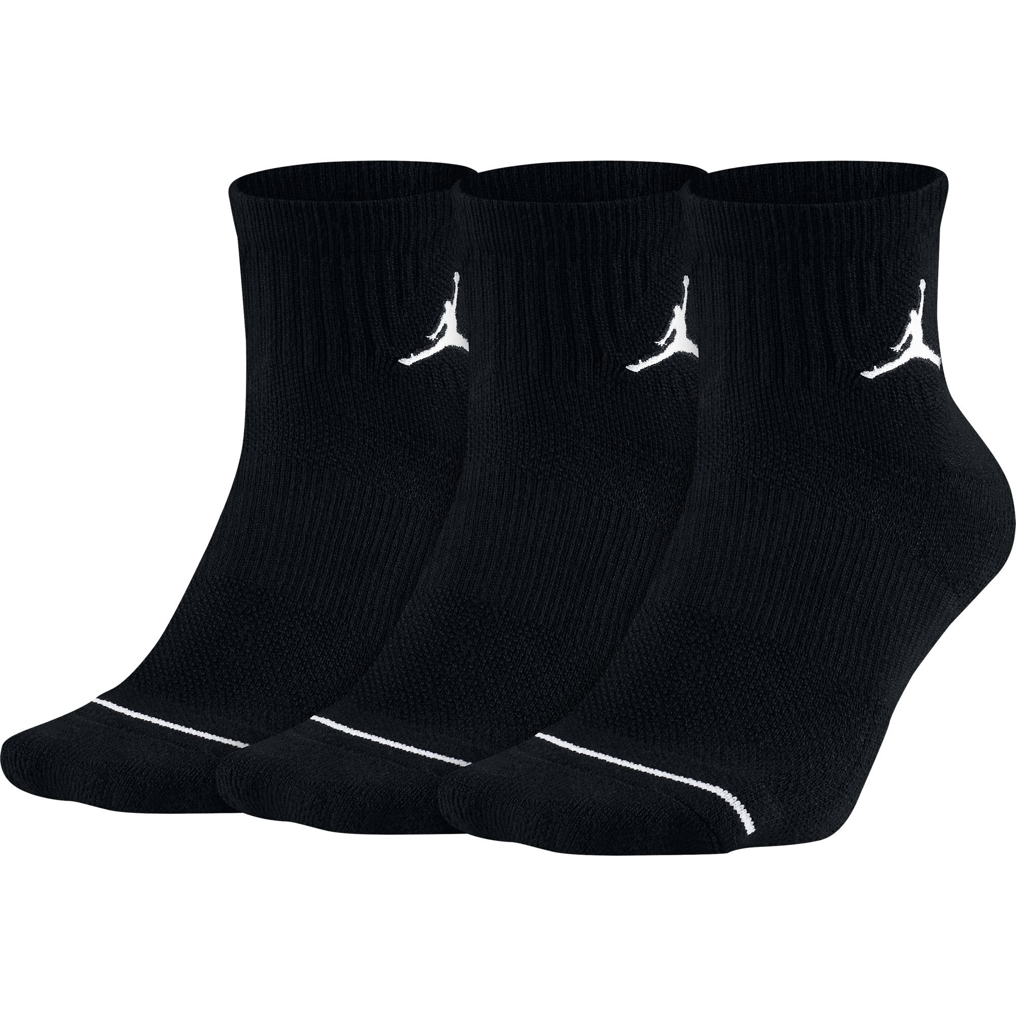 Jordan Jumpman Quarter 3 Pair Men's Socks Black/White sx5544-010 (Size S)