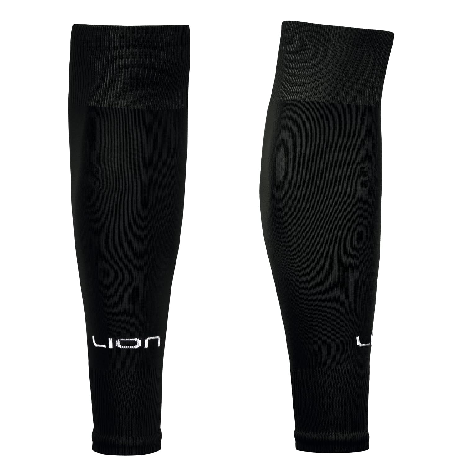 Lion Sportswear Soccer Sock Leg Sleeves To Accompany Grip Socks - Fits Over Calf/Shin Guards - Variety Of Colours To Match Your Team Kit (Black)