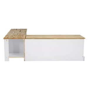 Linon Natural and White 2 Tone Backless Corner Breakfast, Table is NOT Included Harris Nook