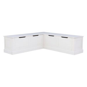 linon white backless nook harris solid pine interior storage