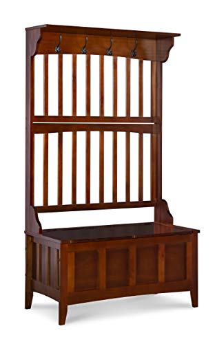 Linon Hall Tree with Storage Bench, 36"W x 18"D x 64"H, Walnut