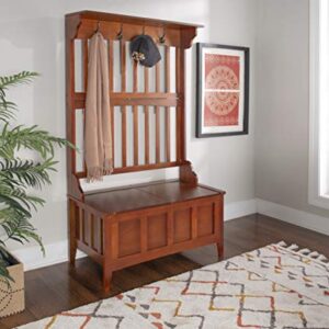 Linon Hall Tree with Storage Bench, 36"W x 18"D x 64"H, Walnut