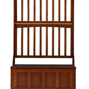 Linon Hall Tree with Storage Bench, 36"W x 18"D x 64"H, Walnut