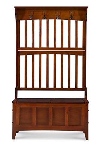 Linon Hall Tree with Storage Bench, 36"W x 18"D x 64"H, Walnut