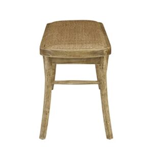 Linon Natural Bentwood Woven Rattan Seat Hank Bench