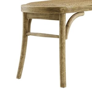 Linon Natural Bentwood Woven Rattan Seat Hank Bench