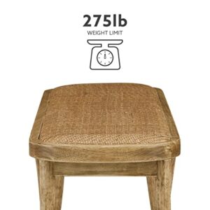 Linon Natural Bentwood Woven Rattan Seat Hank Bench