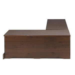 Linon Shipley Backless Nook, Walnut