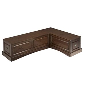 Linon Shipley Backless Nook, Walnut