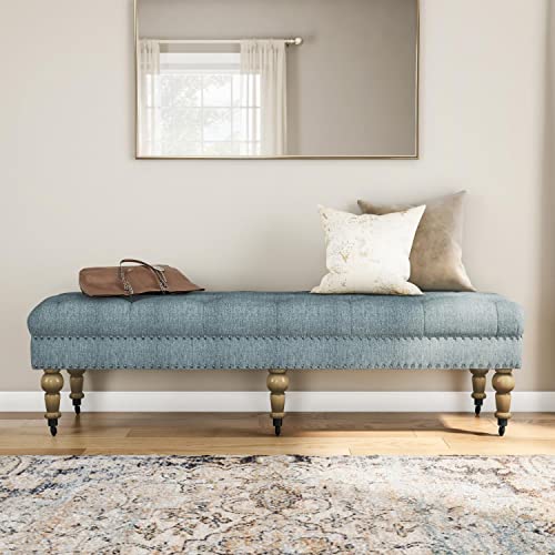 Linon Traditional Bench in Gray