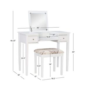 Linon Vanity Set White