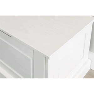 Linon Troyin Backless Wood Corner Nook Set in White