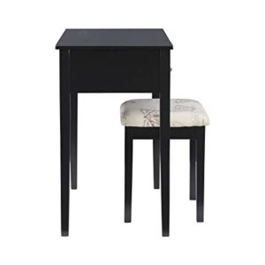 Linon Home Dcor Linon Black Butterfly Stool Vanity Set with Bench, 36"w x 18"d x 30"h,