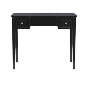 Linon Home Dcor Linon Black Butterfly Stool Vanity Set with Bench, 36"w x 18"d x 30"h,