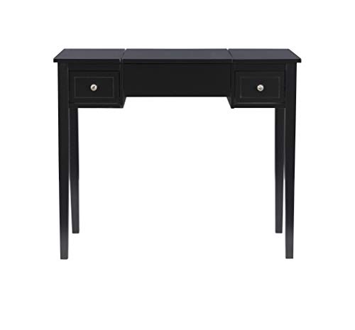 Linon Home Dcor Linon Black Butterfly Stool Vanity Set with Bench, 36"w x 18"d x 30"h,