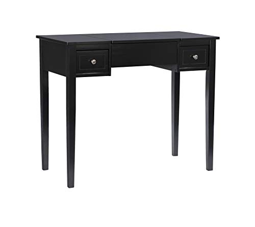 Linon Home Dcor Linon Black Butterfly Stool Vanity Set with Bench, 36"w x 18"d x 30"h,