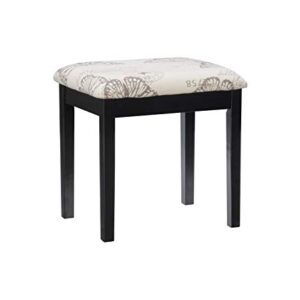 Linon Home Dcor Linon Black Butterfly Stool Vanity Set with Bench, 36"w x 18"d x 30"h,