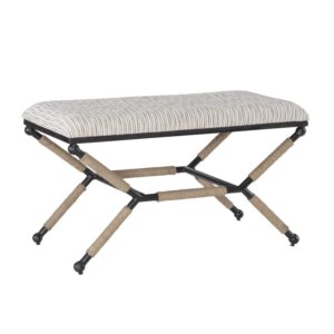 linon ashburn campaign bench striped