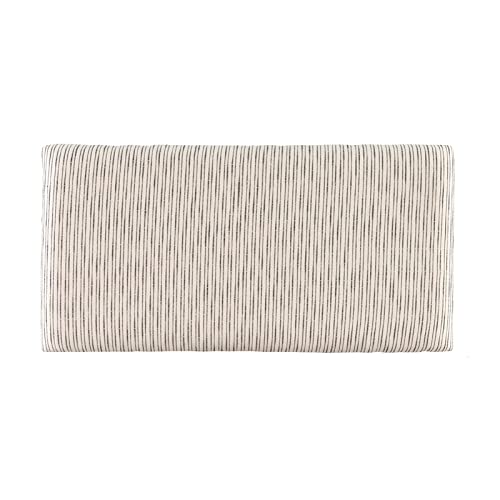 Linon Anna Campaign Accent Bench Metal Legs with Rope Detail in Cream Stripe