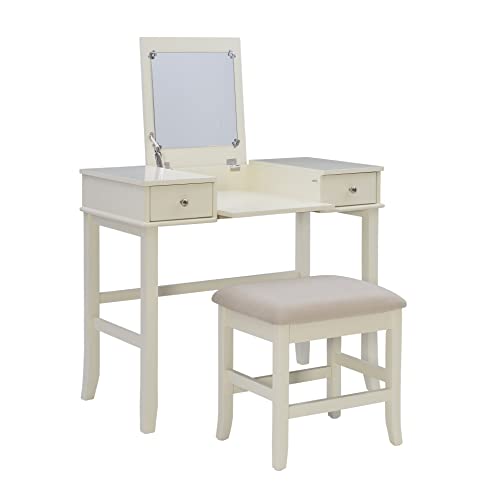 Linon Set, Cream Jackson Vanity, 30" x 36" x 18",