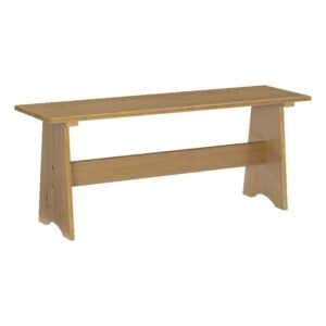 linon delk pine wood large backless bench in honey