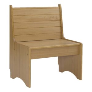 linon delk pine wood small back rest bench in honey