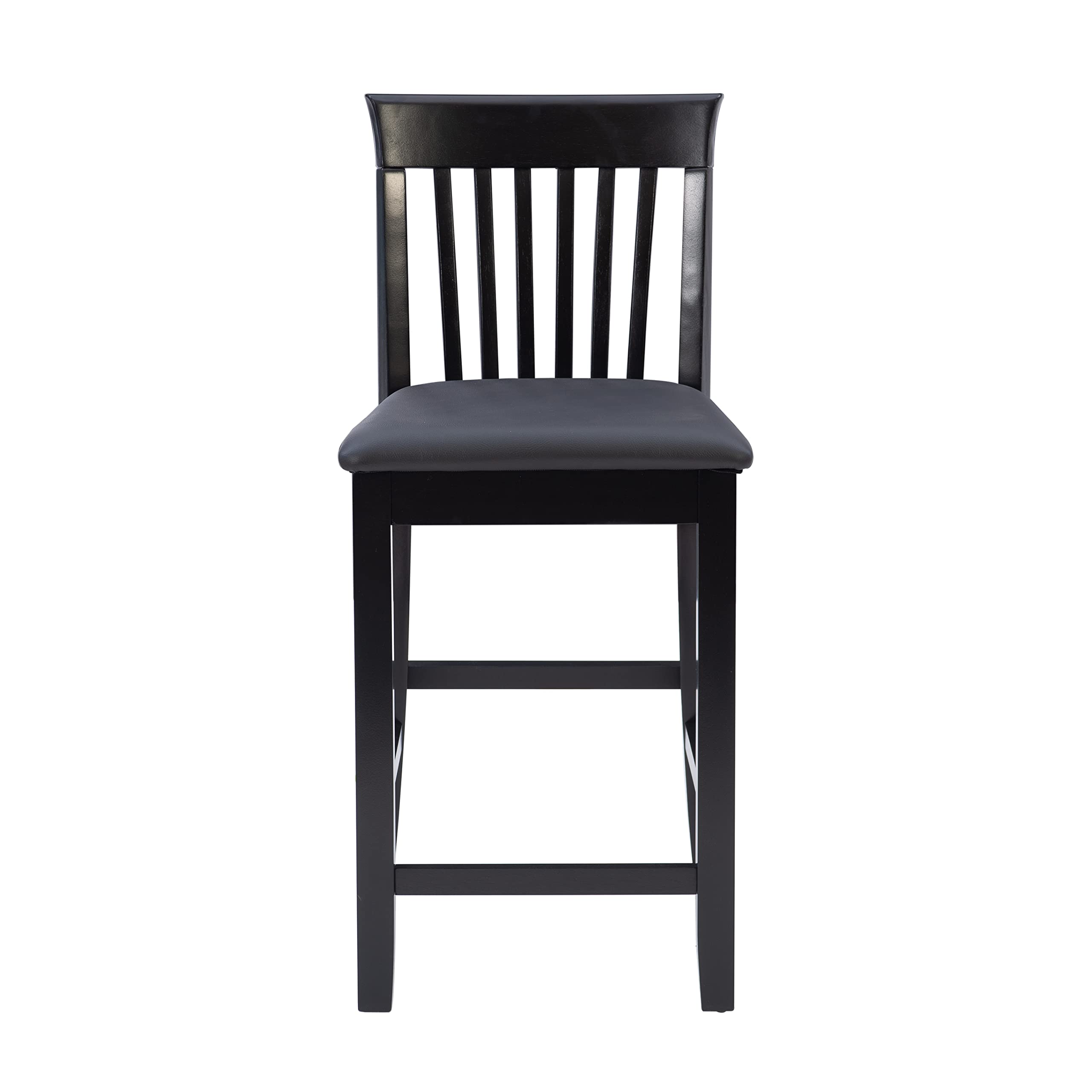 Linon Torino Collection Craftsman Counter Stool, 17.25"W x 19.5"D x 37"H, Black