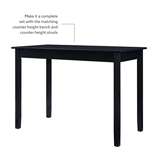 Linon Dark Charcoal Wooden Tavern Carter Table, Counter Pub Height