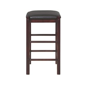 Linon Betsy Espresso Backless 25" Counter Stools Set of Two, Espresso Stools